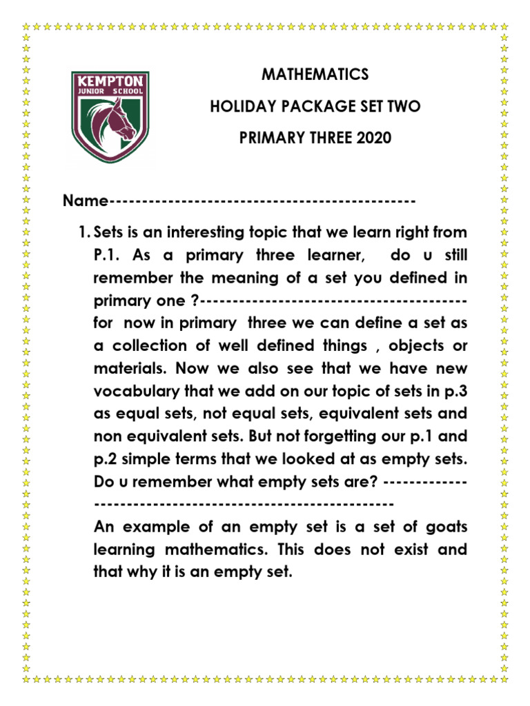 Primary 3 Mathematics | PDF