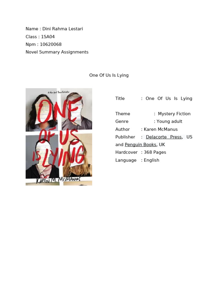 Dini Rahma Lestari - 1sa04 - 10620068 - Novel Summary Ver.2 | PDF