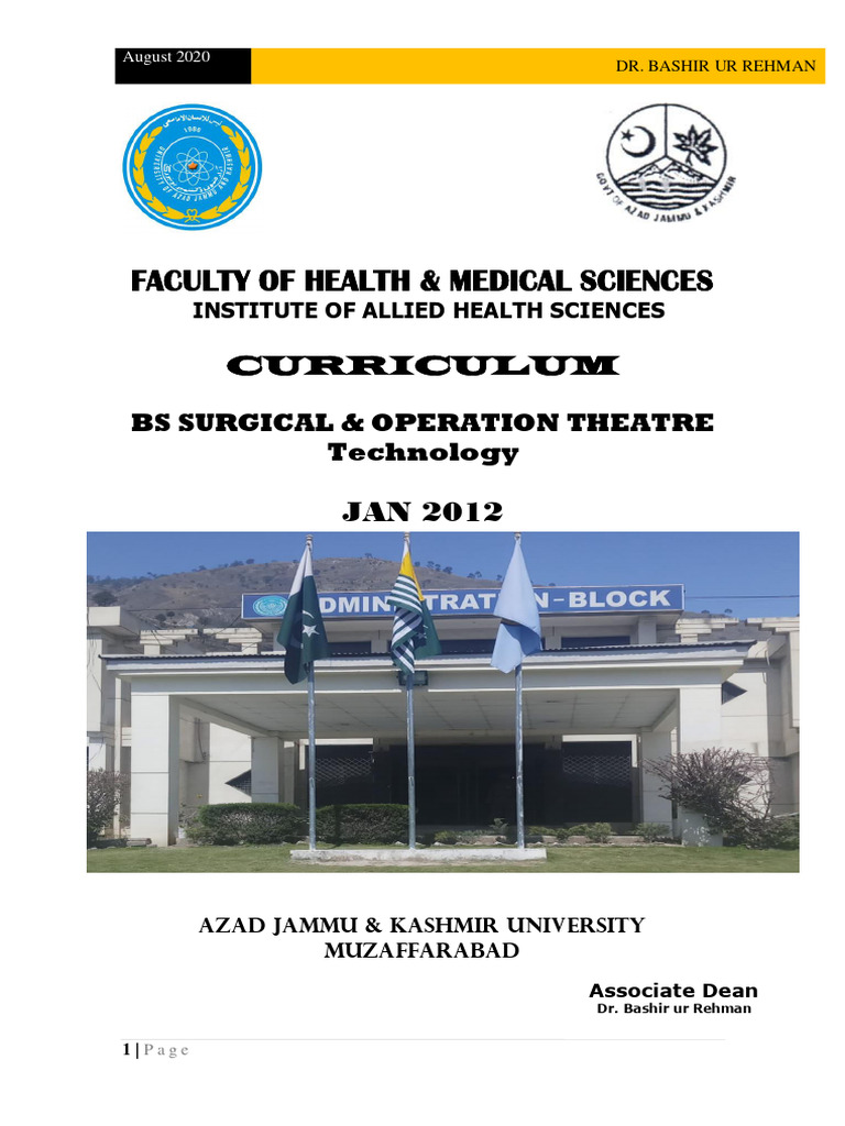 BS Surgical & Operation Theatre Curriculum | PDF