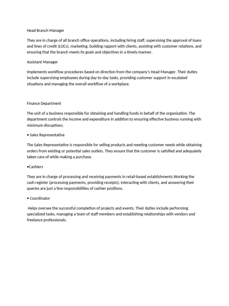 Job Descriptions | PDF