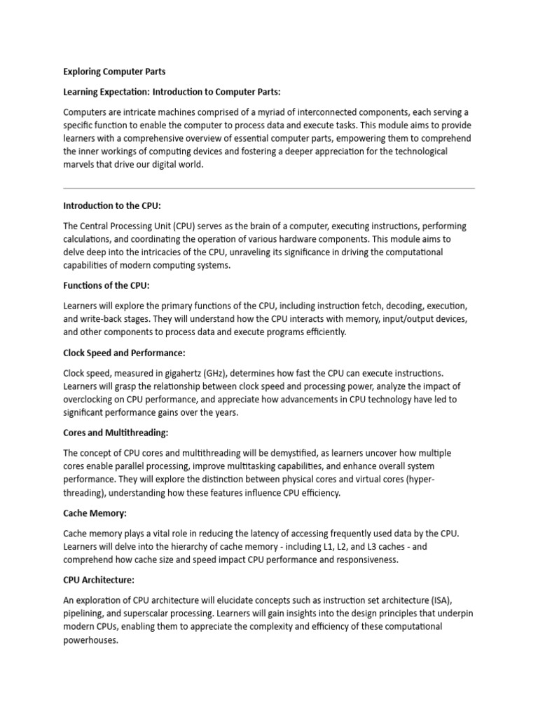 2020-Exploring Computer Parts | PDF