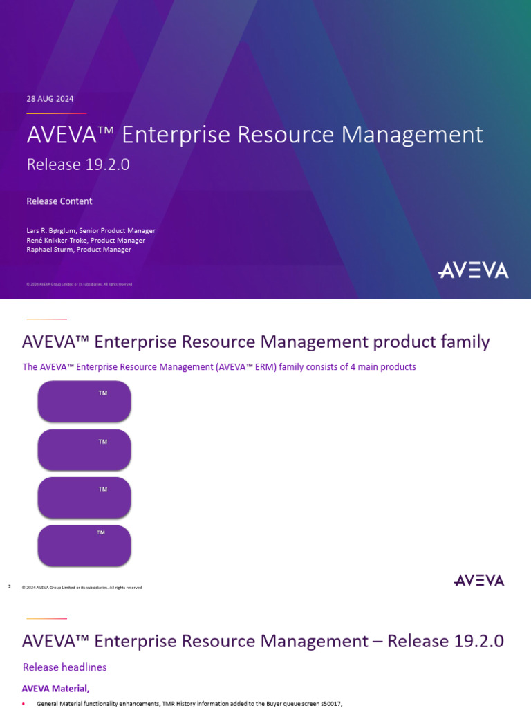 AVEVA ERM 19.2.0 - Release Presentation | PDF