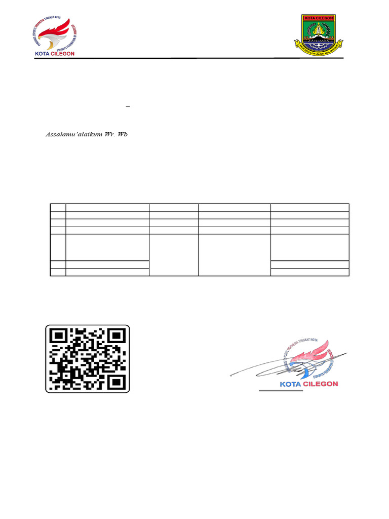 Surat Undangan Seleksi ESI Kota Cilegon | PDF