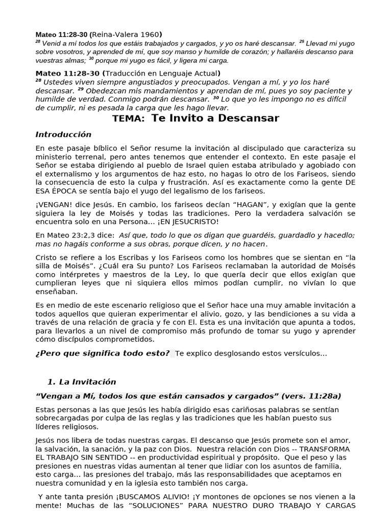 Mateo 11 28 Al 30 | PDF