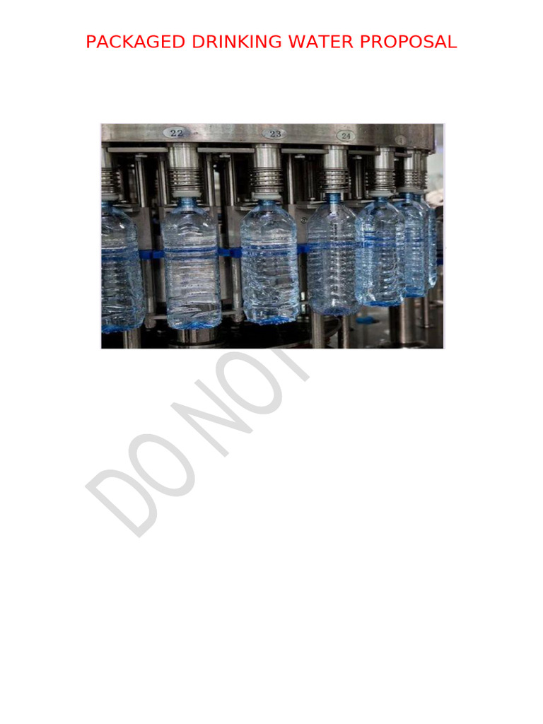 Packaged Drinking Water Proposal | PDF