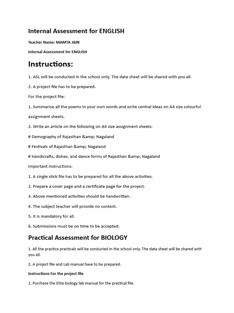 Practical Instructions | PDF