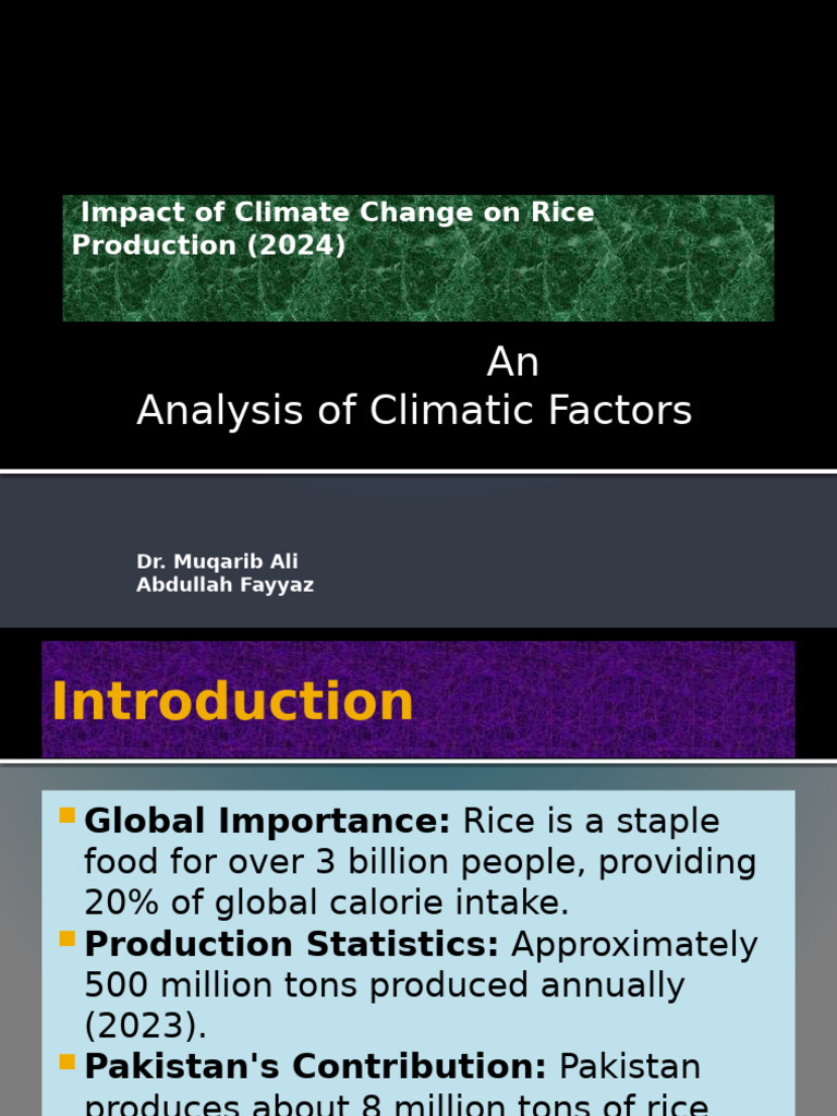 Impact of Climate Change On Rice Production | PDF