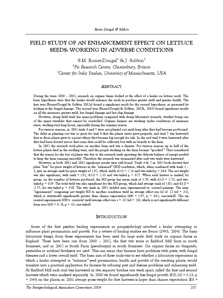 S.M. Roney-Dougal and J. Solfvin - Field Study of An Enhancement Effect ...