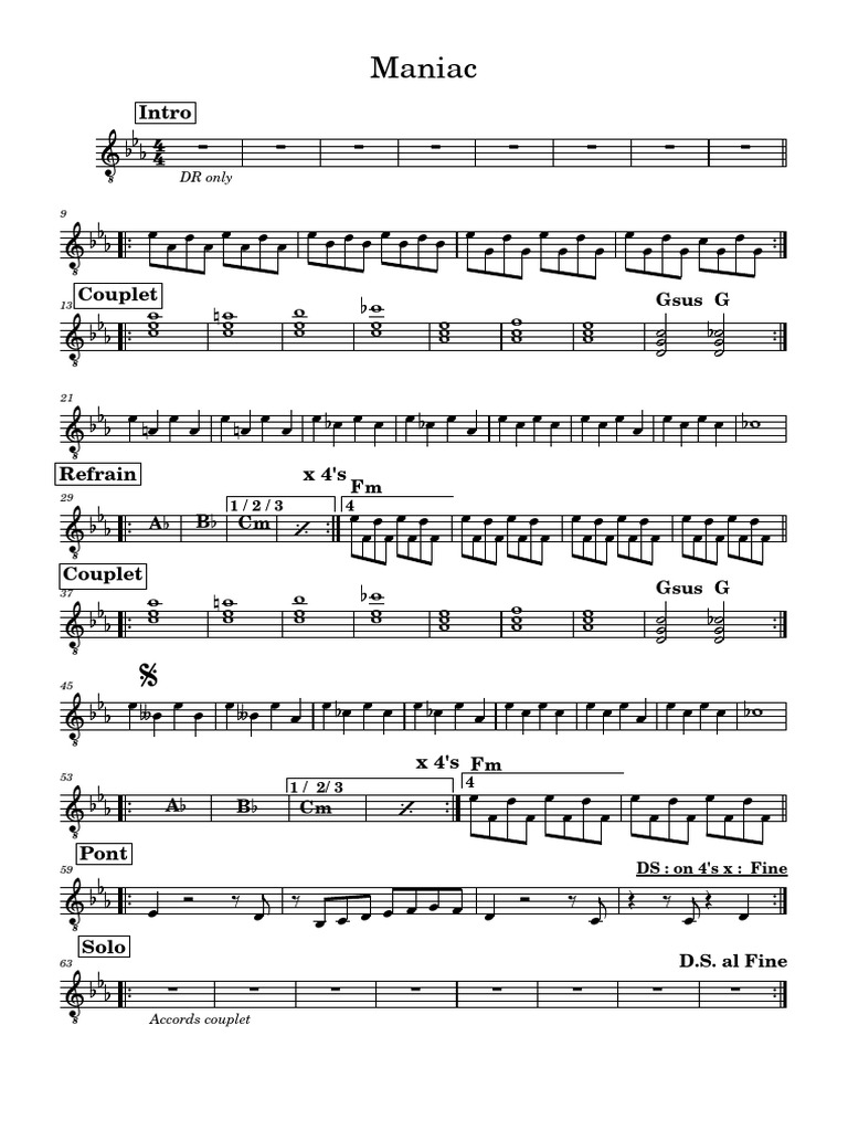 Maniac (Eb) | PDF