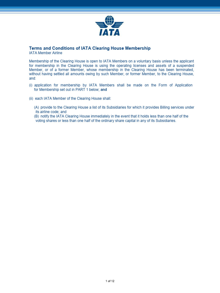 Ich Iata Member Airline Application Aug2015 | PDF | Finance & Money ...
