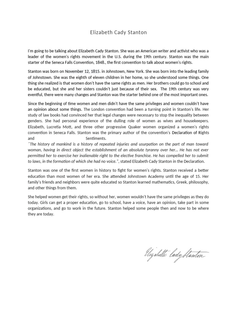 Elizabeth Cady Stanton | PDF