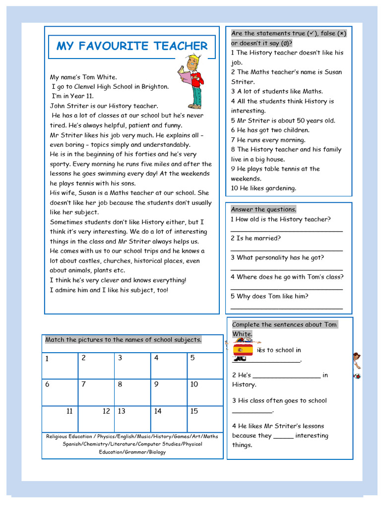 My favourite teacher | PDF