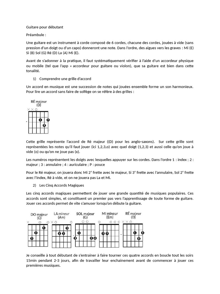 Guitare Pour Débutant | PDF