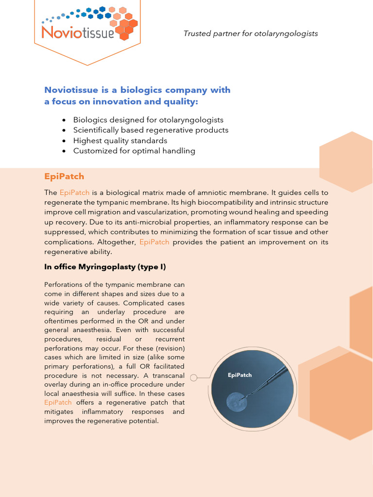 Noviotissue ENT - in Office Patch - Rev.00 | PDF