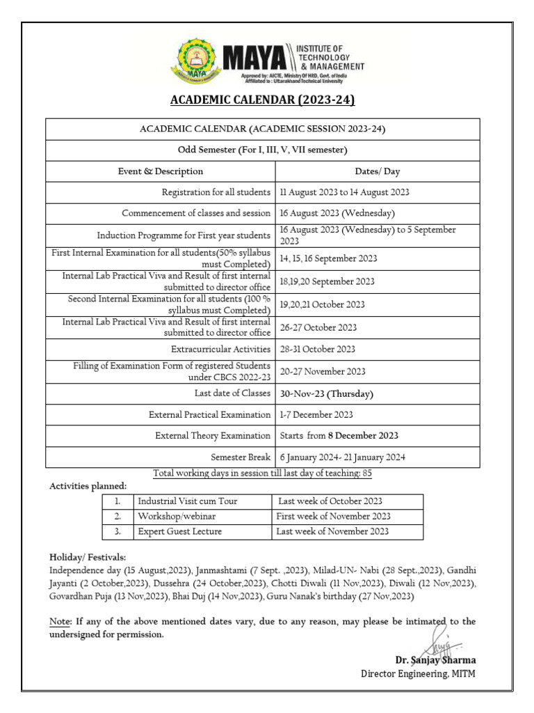Academic Calendar | PDF