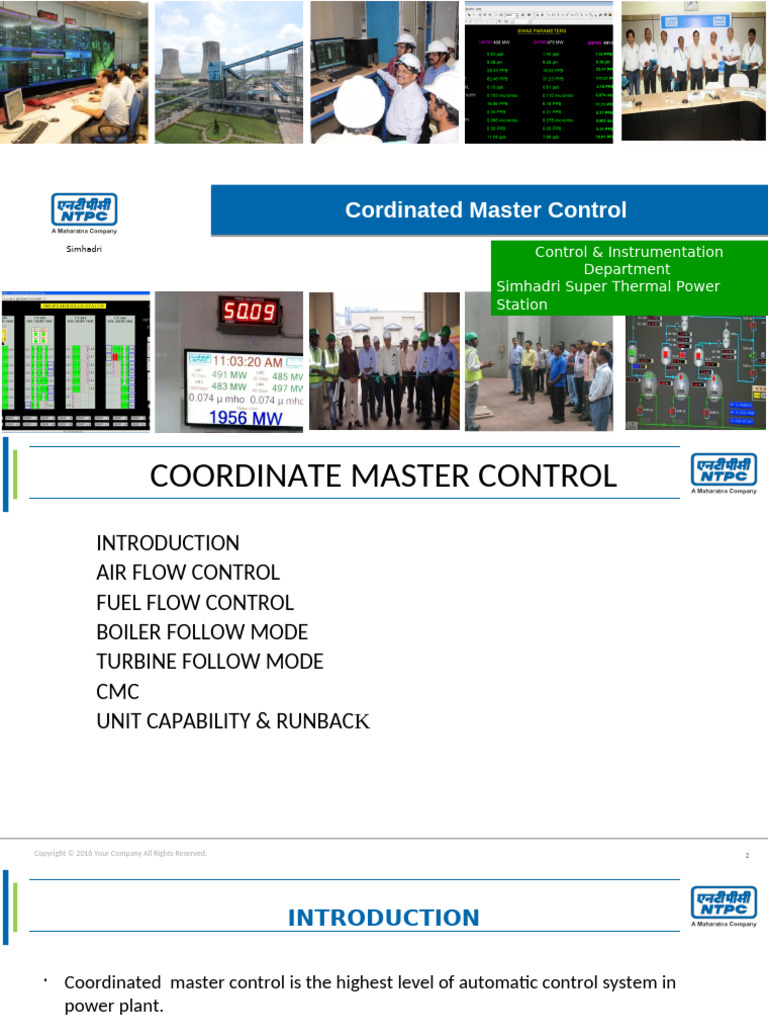 Cordinated Master Control: Control & Instrumentation Department ...