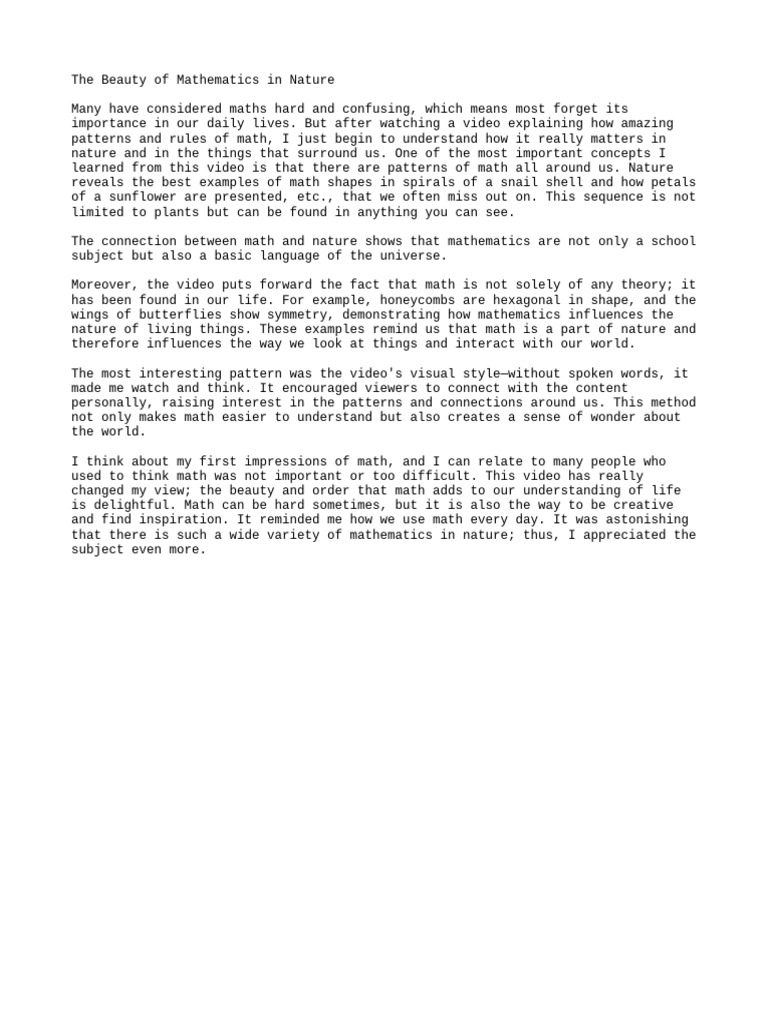 The Beauty of Mathematics in Nature | PDF