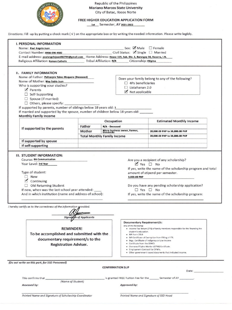 FHEJuan 3 RD Year 1 ST Sem | PDF