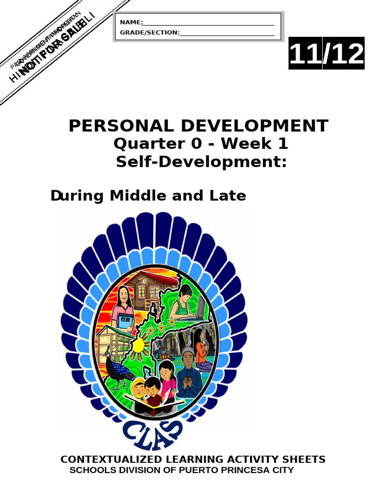 Core - 11 - Personal Development - Q3 - CLAS1 - Week - 1 - Self ...