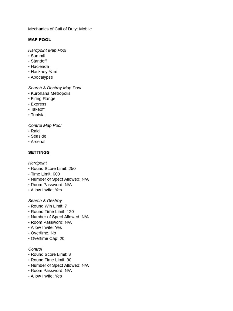CODM Flow Mechanics and Rules | PDF