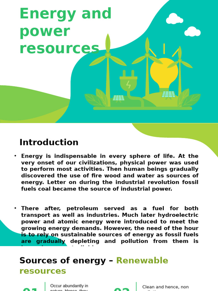 ENERGY AND POWER RESOURCES | PDF