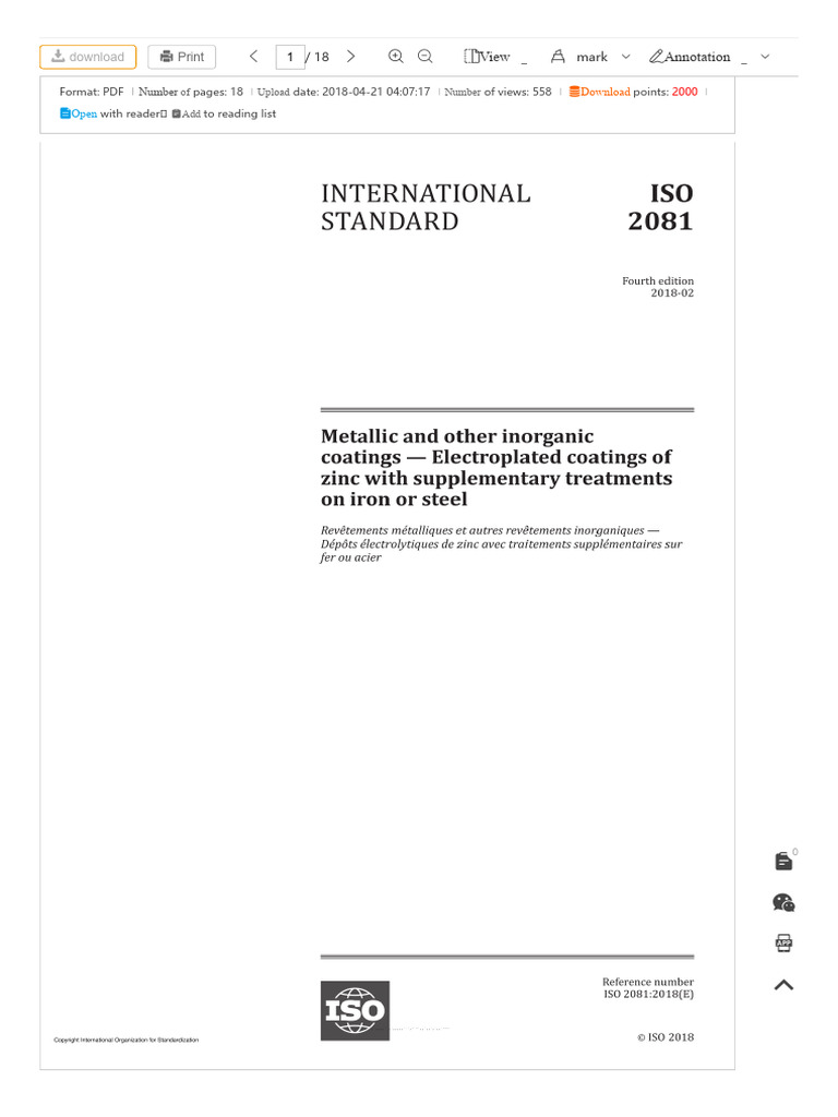 Iso 2081-2018 | PDF