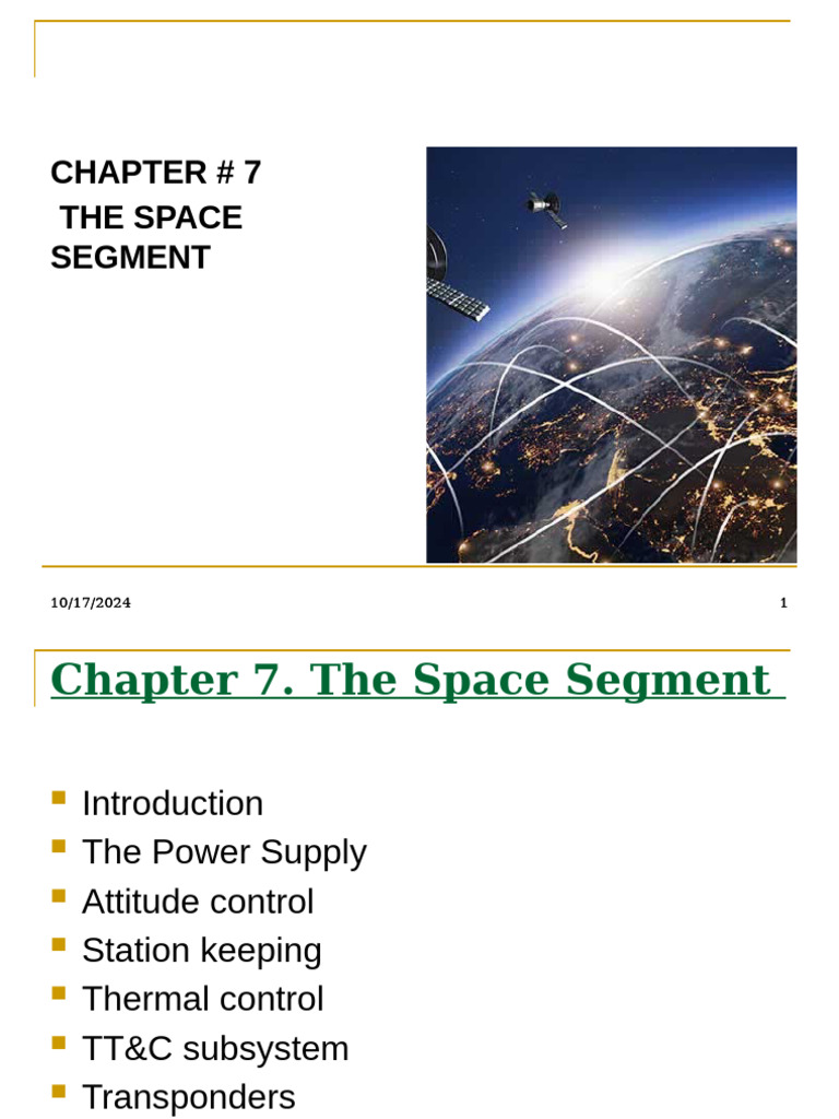 Chapter 7-1 Space Segment | PDF