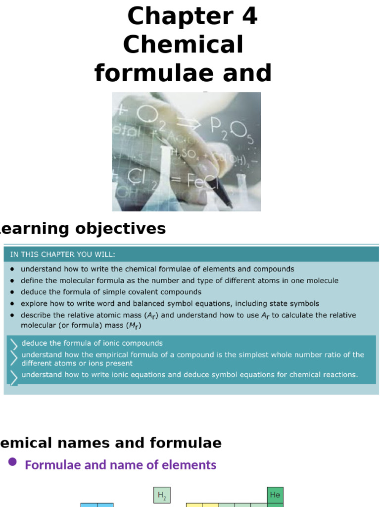 Chemical Formula and Equation | PDF