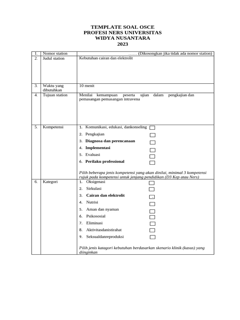 SISIL - SOAL - Cairan - Dan - Elektrolit (PASANG INFUS) - 1 | PDF