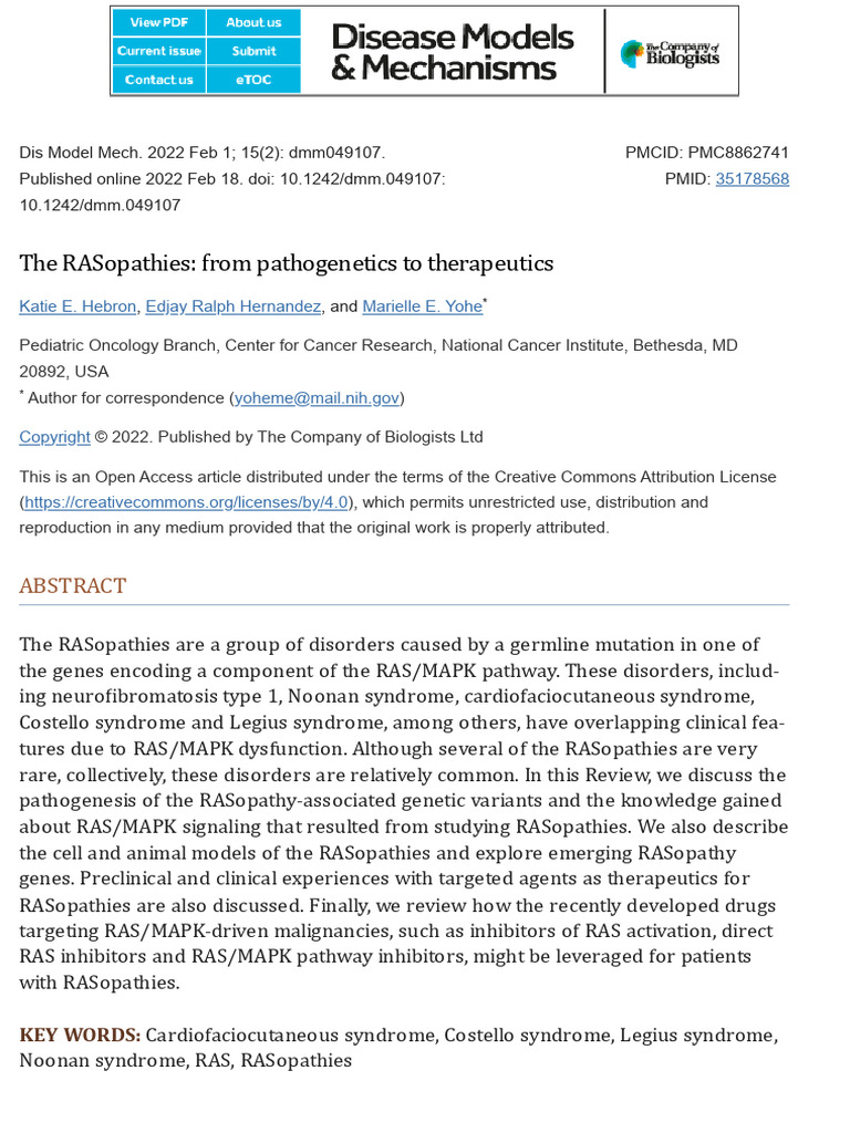 Rasopathies | PDF