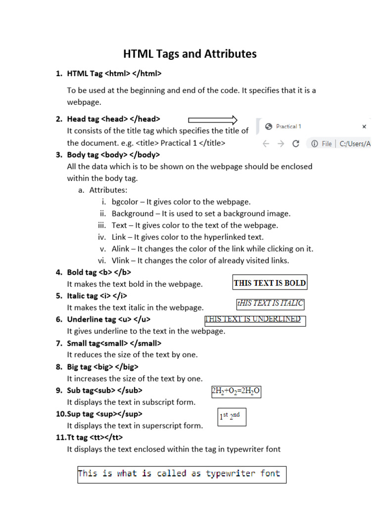 HTML Tags and Attributes-converted | PDF