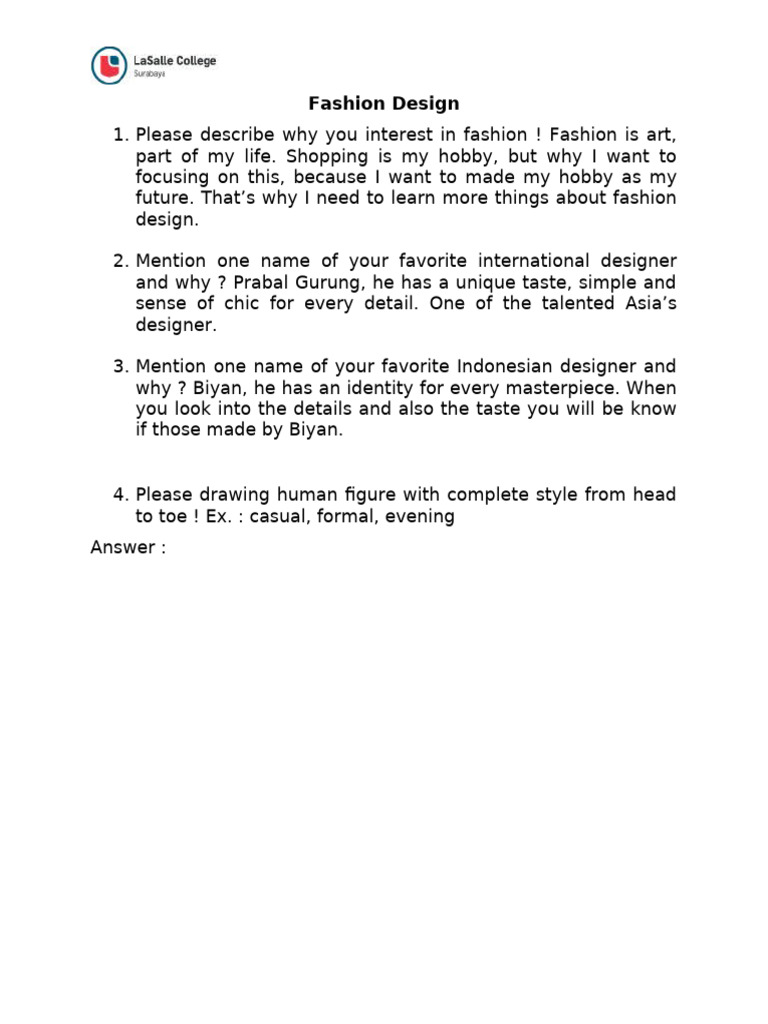 Fashion Design | PDF