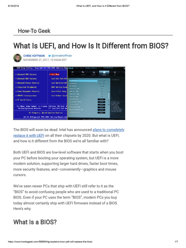 What Is UEFI, and How Is It Different From BIOS | PDF