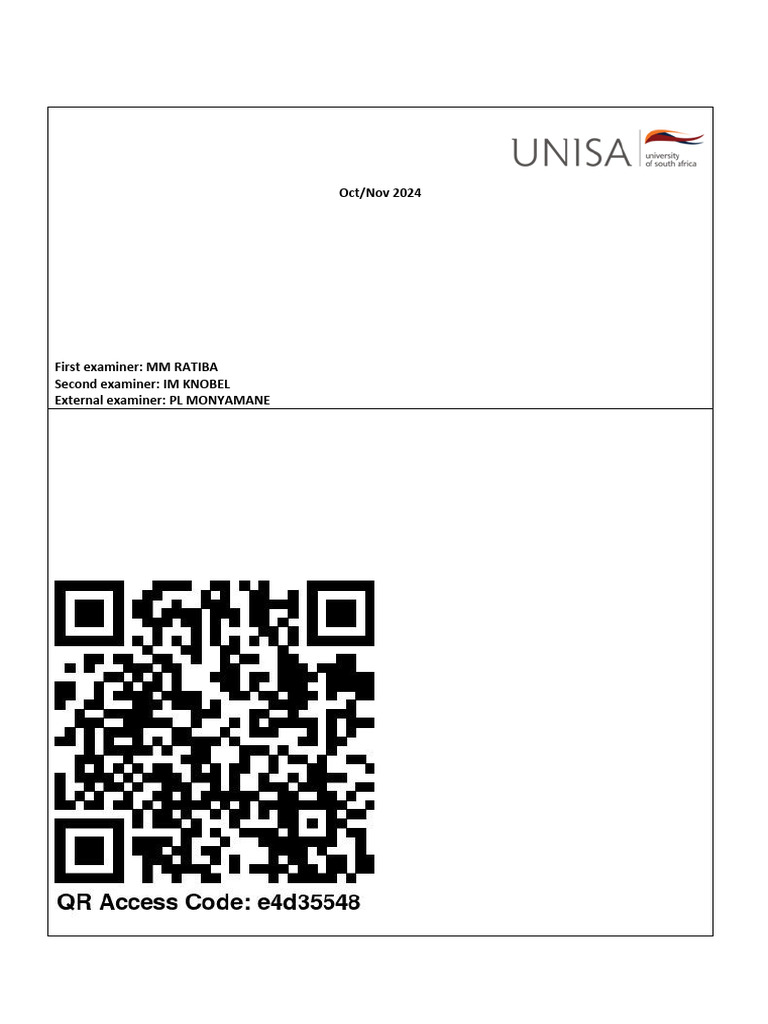 LAH3701 Exam Instructions and QR Code | PDF | Business | Computers