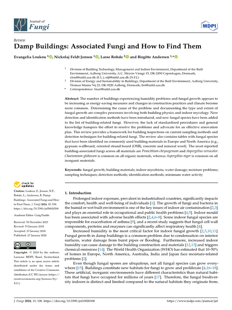 Damp Buildings Associated Fungi and How To Find TH | PDF