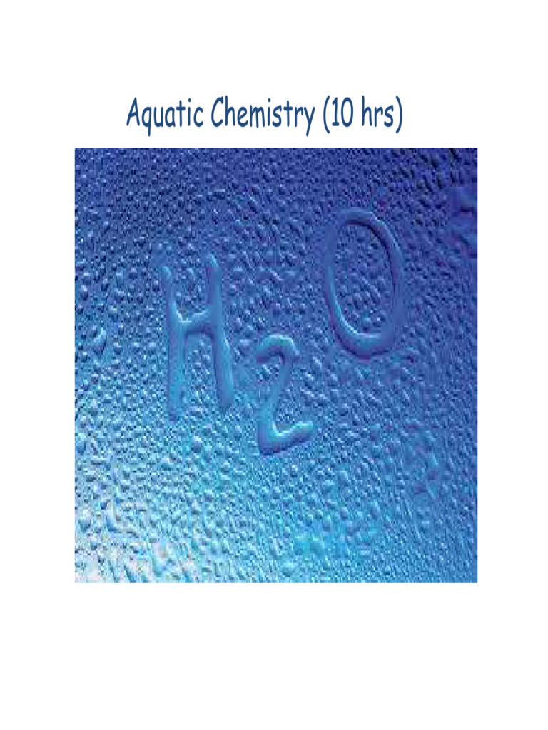 Aquatic Chemistry - 2014 | PDF
