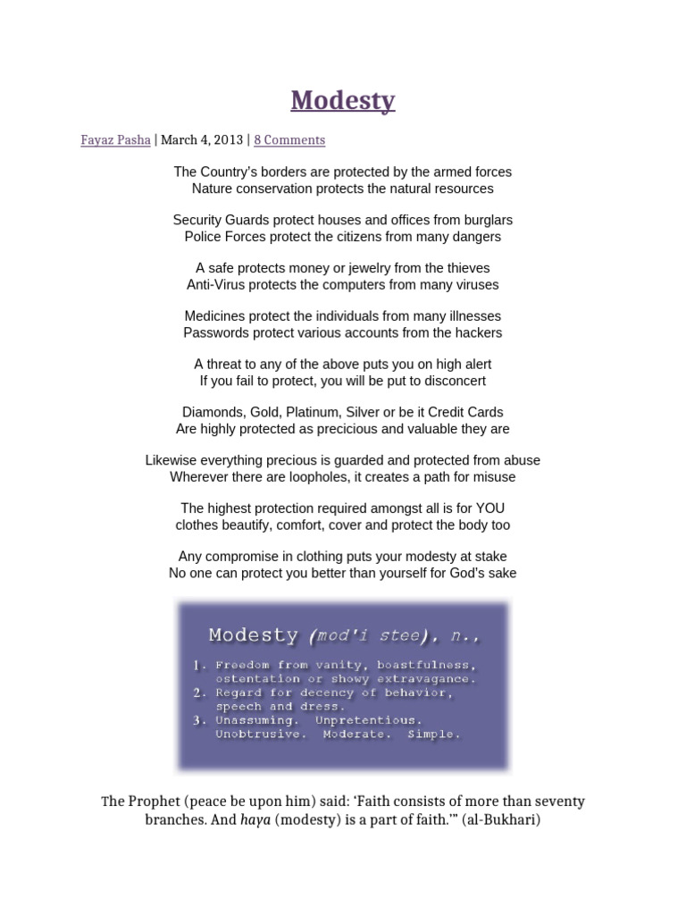 Modesty | PDF
