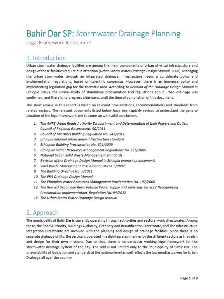 Bahir Dar Stormwater Drainage Assessment | PDF | Science & Mathematics
