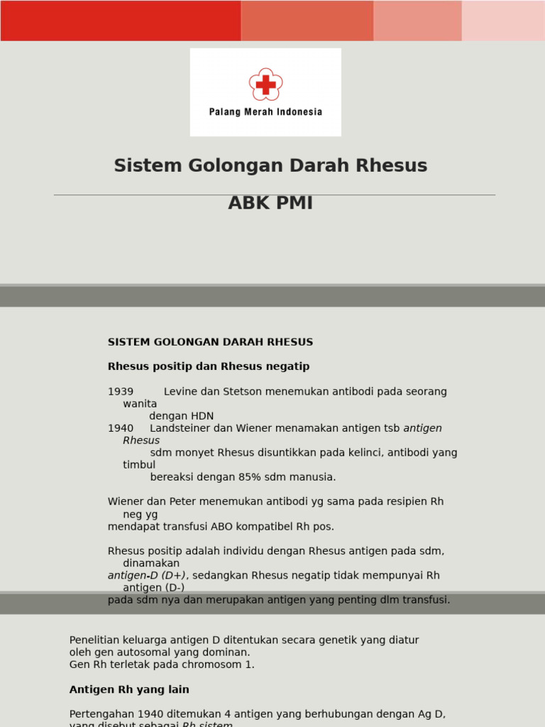 Sistem Golongan Darah Rhesus | PDF