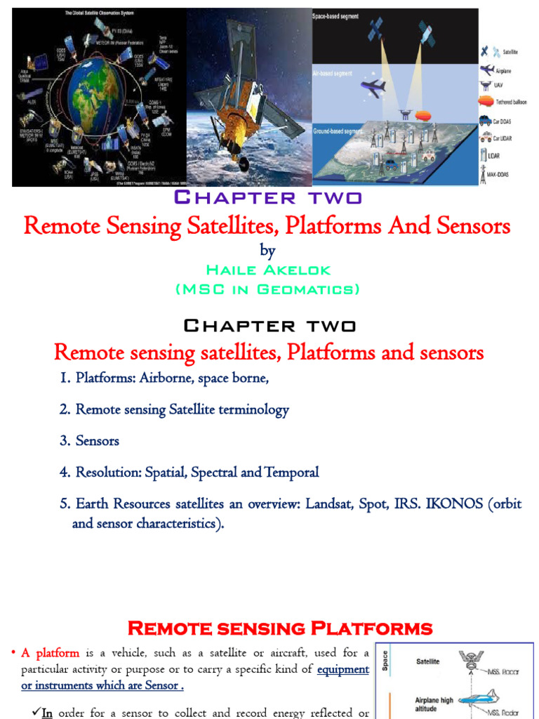 2 Remote Sensing Satelite Platform And Sensor Pdf