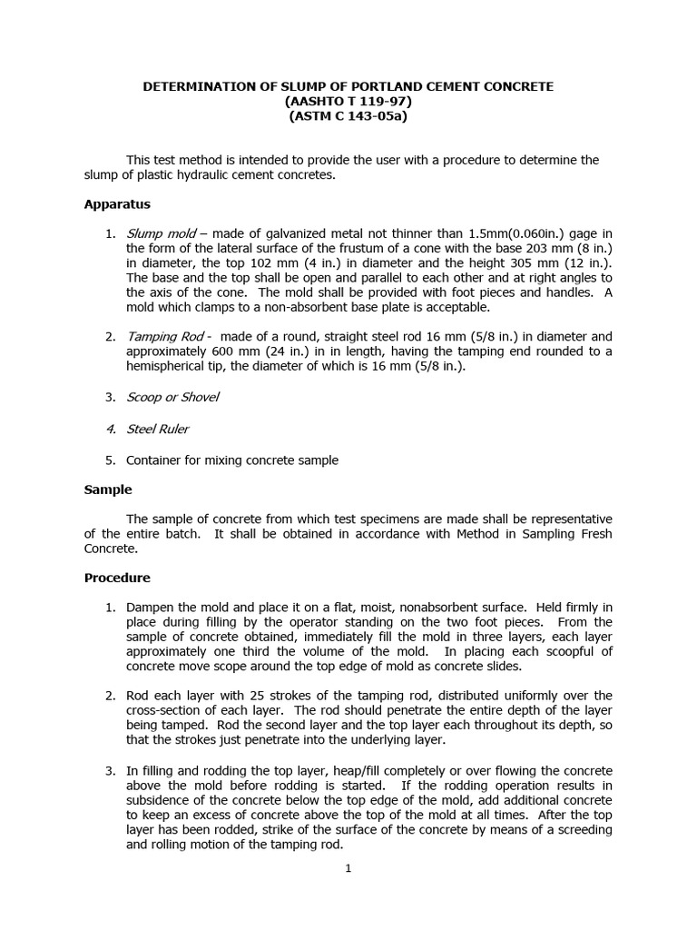 Aashto T 119 97 | PDF