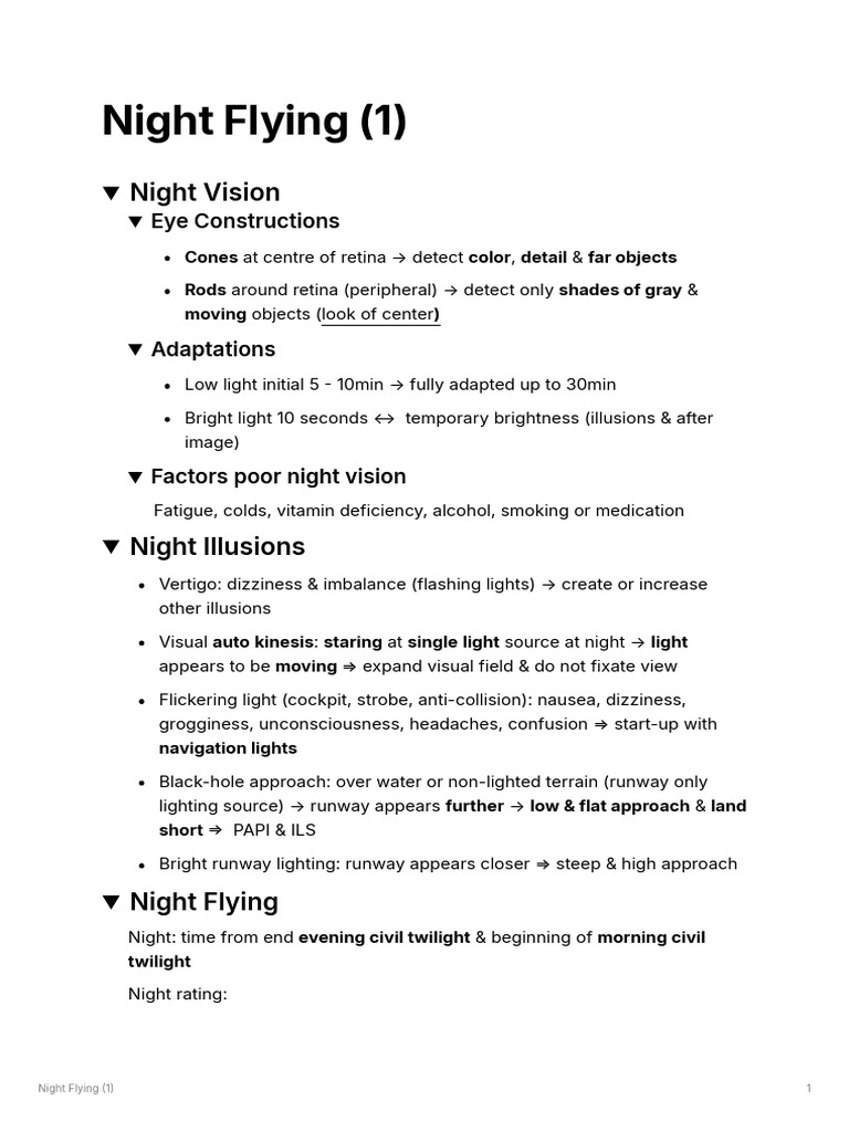 Night VFR Summary | PDF
