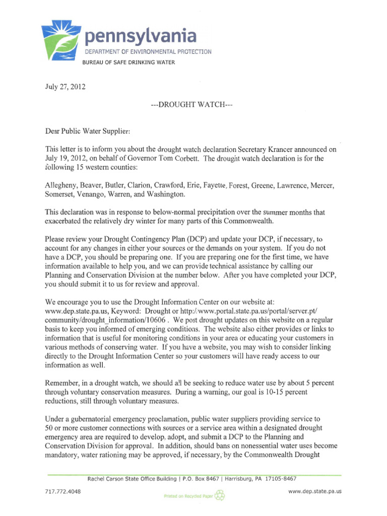 2012 - 07 - 27 Notice To PWSA | PDF