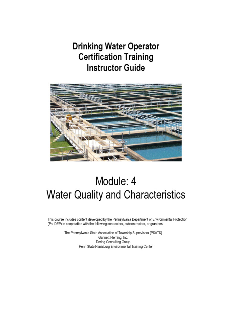 Water Quality Certification Training Guide | PDF