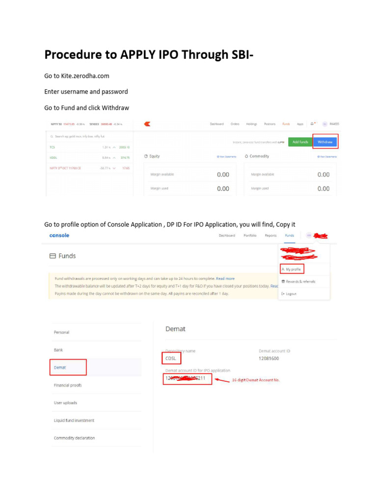 IPO Application Using SBI | PDF | Business