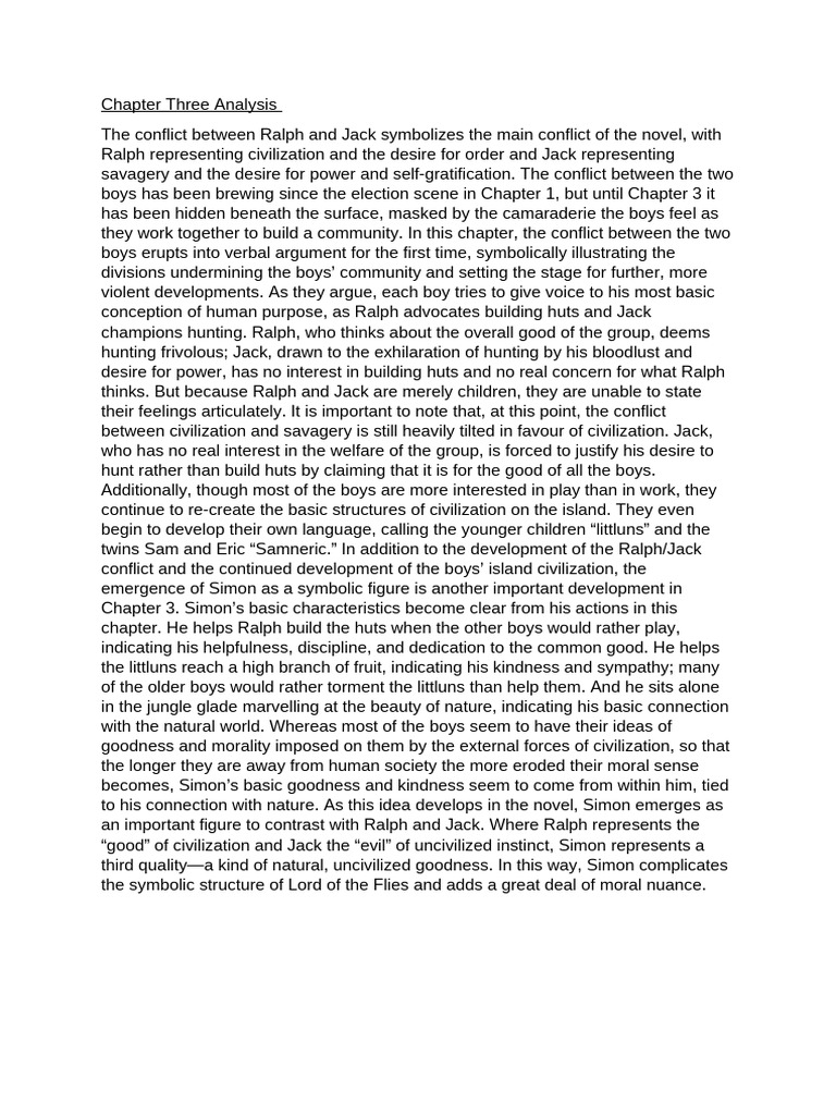 Chapter Three Analysis | PDF