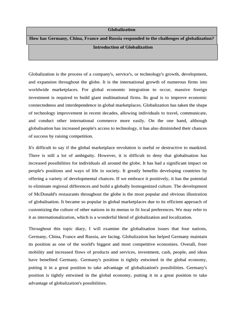 Final Globalization | PDF