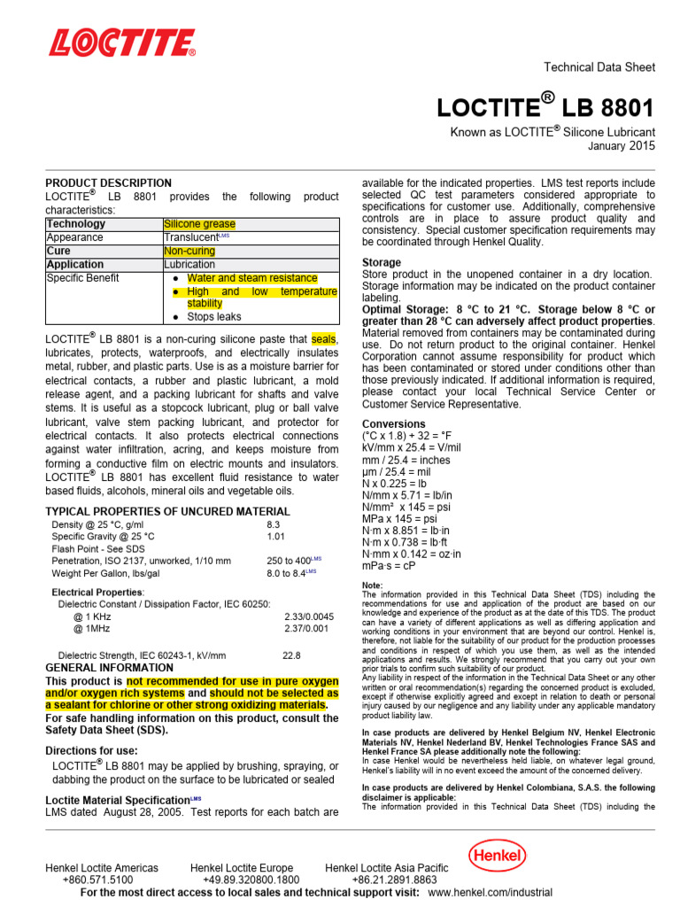 Loctite 51360 Datasheet | PDF