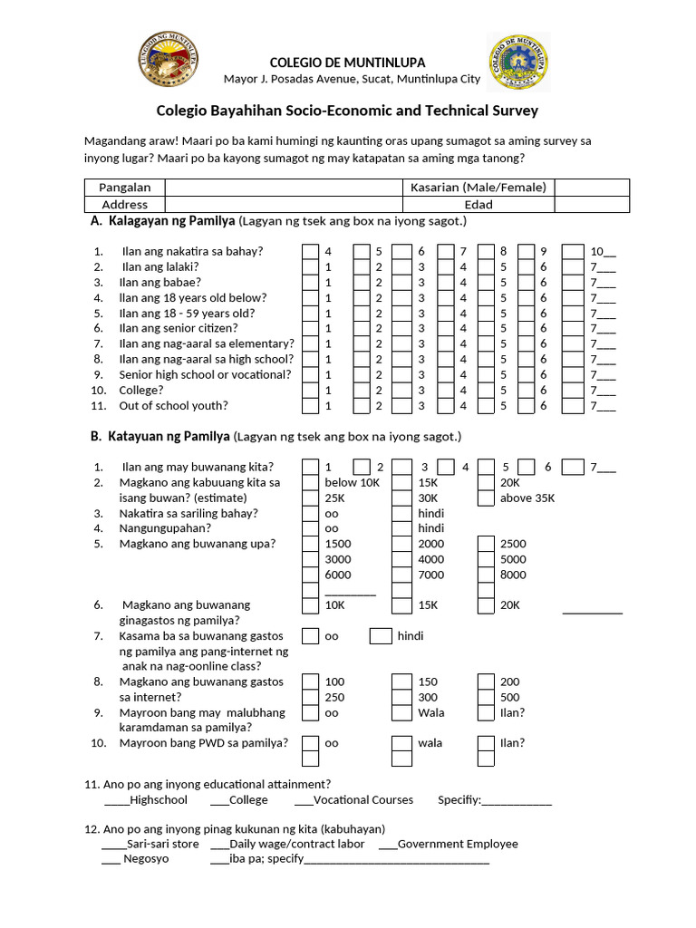 CDM Socio Economic Survey | PDF