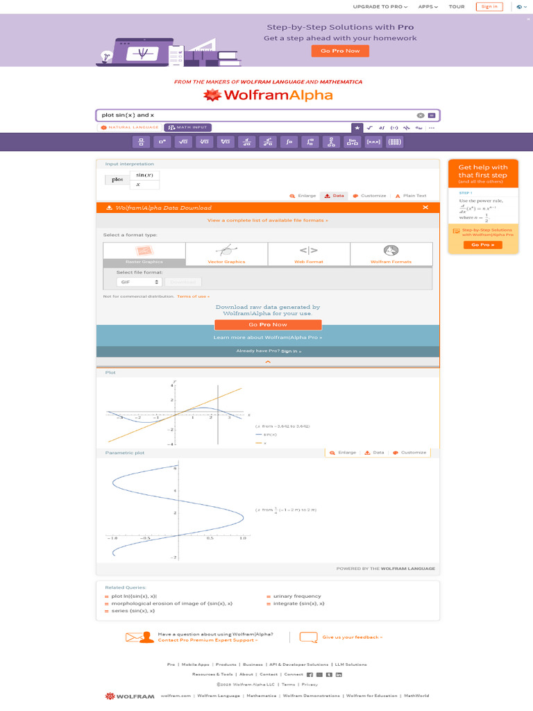 Plot Sin (X) and X - Wolfram - Alpha | PDF